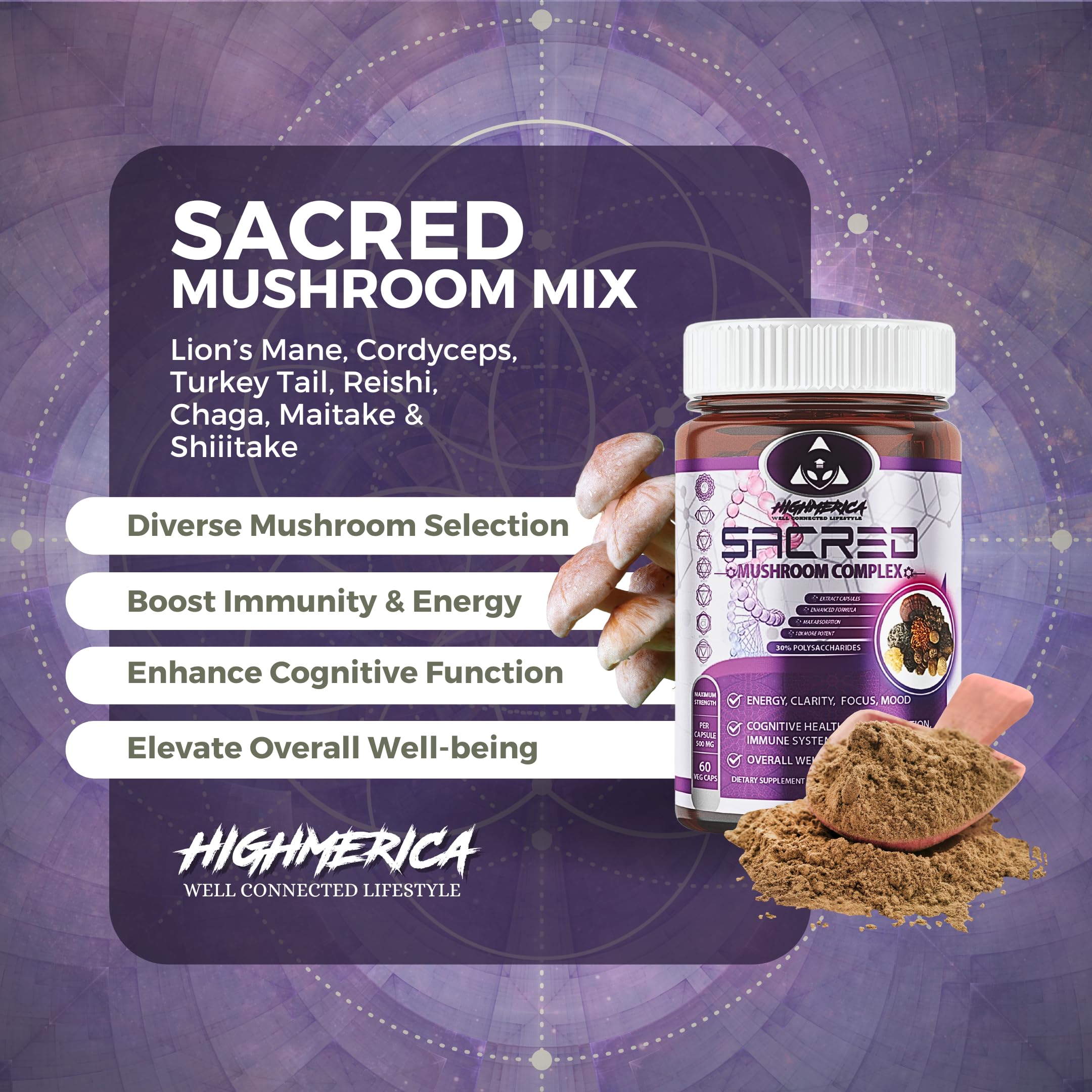 Mushroom blend for overall wellness