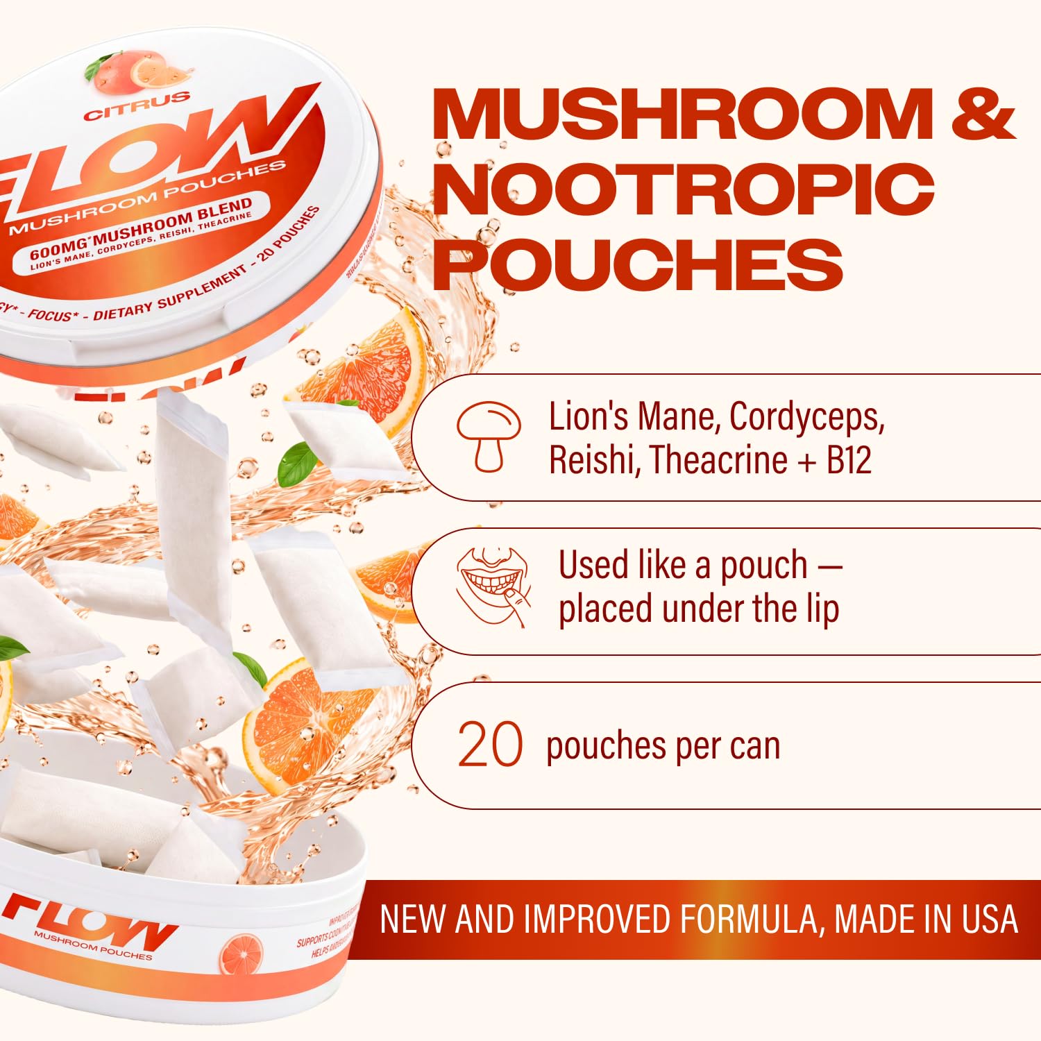 Mushroom blends for enhanced focus