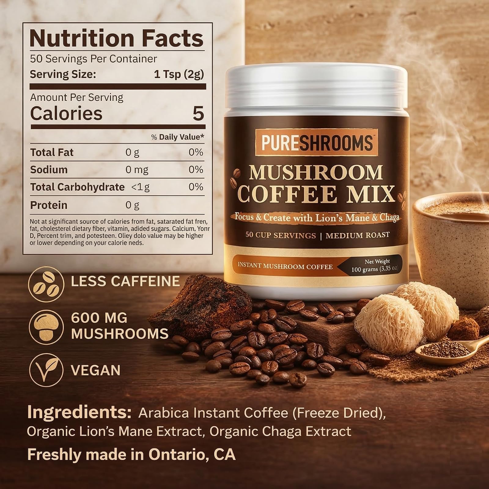 Mushroom blends for improved focus