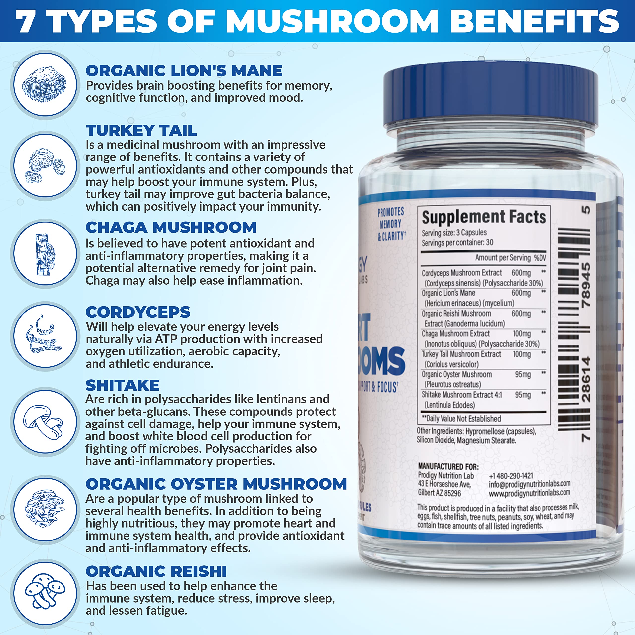 Mushroom capsules for busy lifestyles