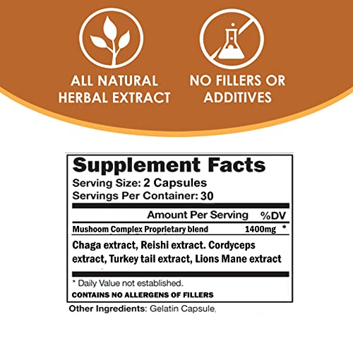 Mushroom capsules for daily nutrition
