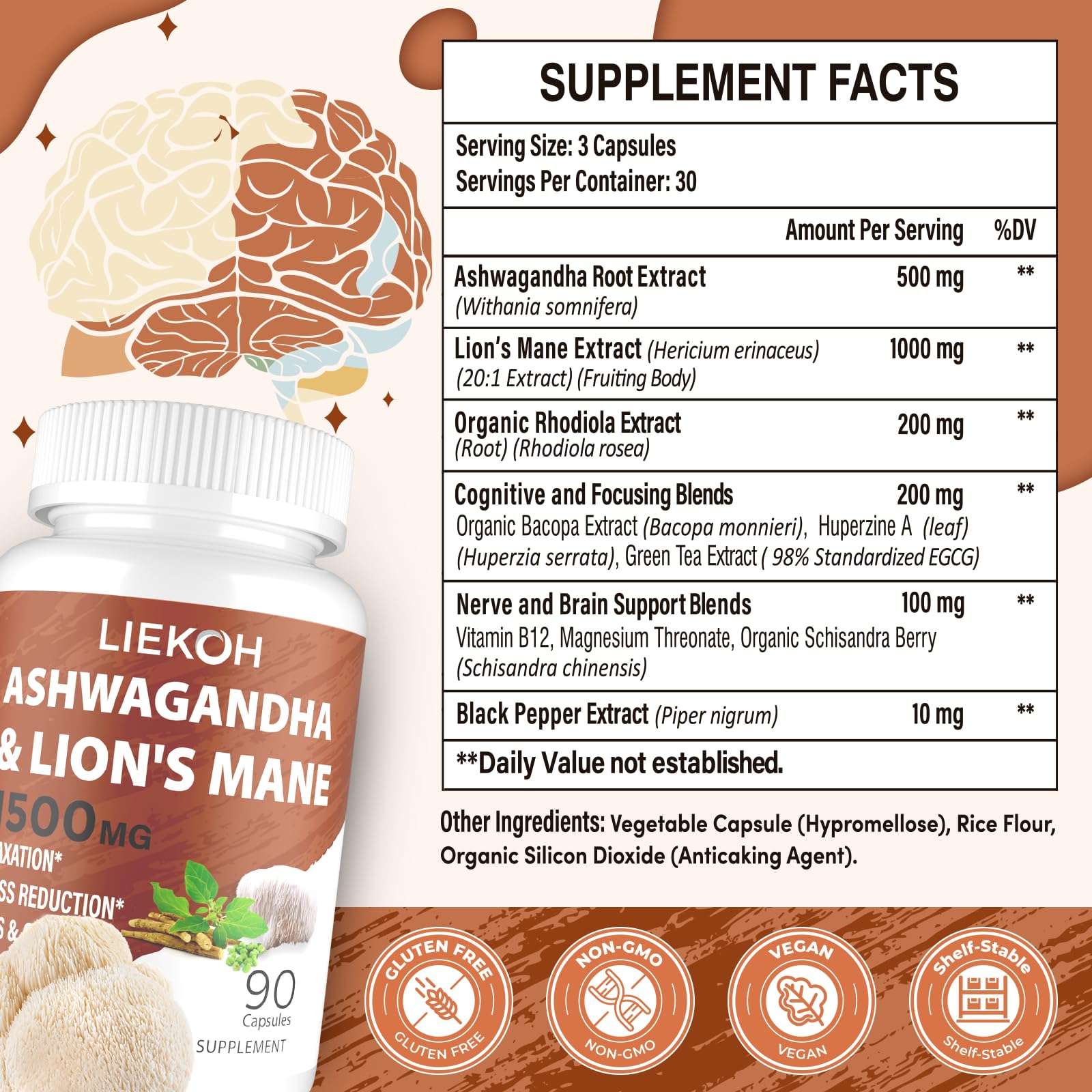 Mushroom capsules for enhanced focus