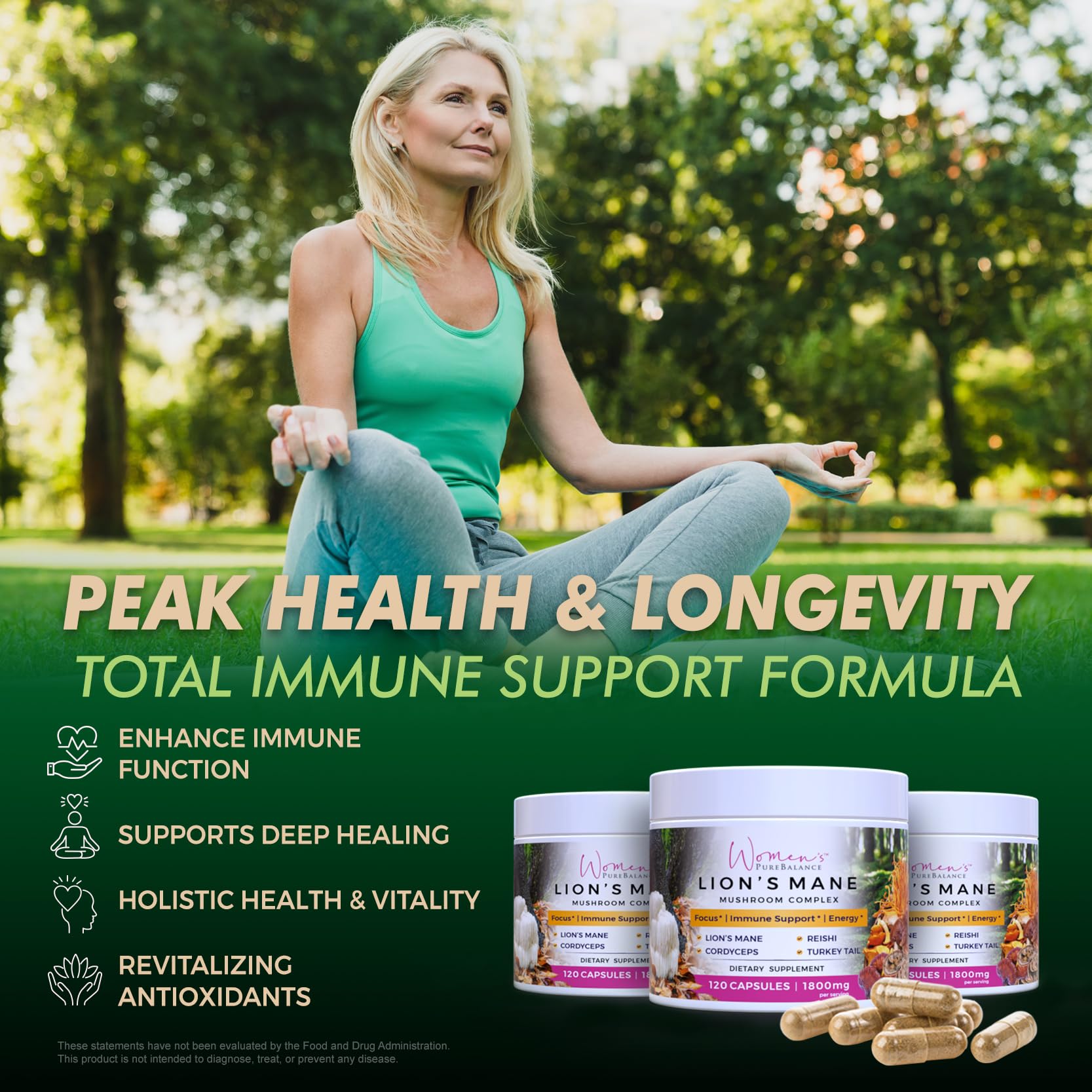 Mushroom capsules for healthy aging