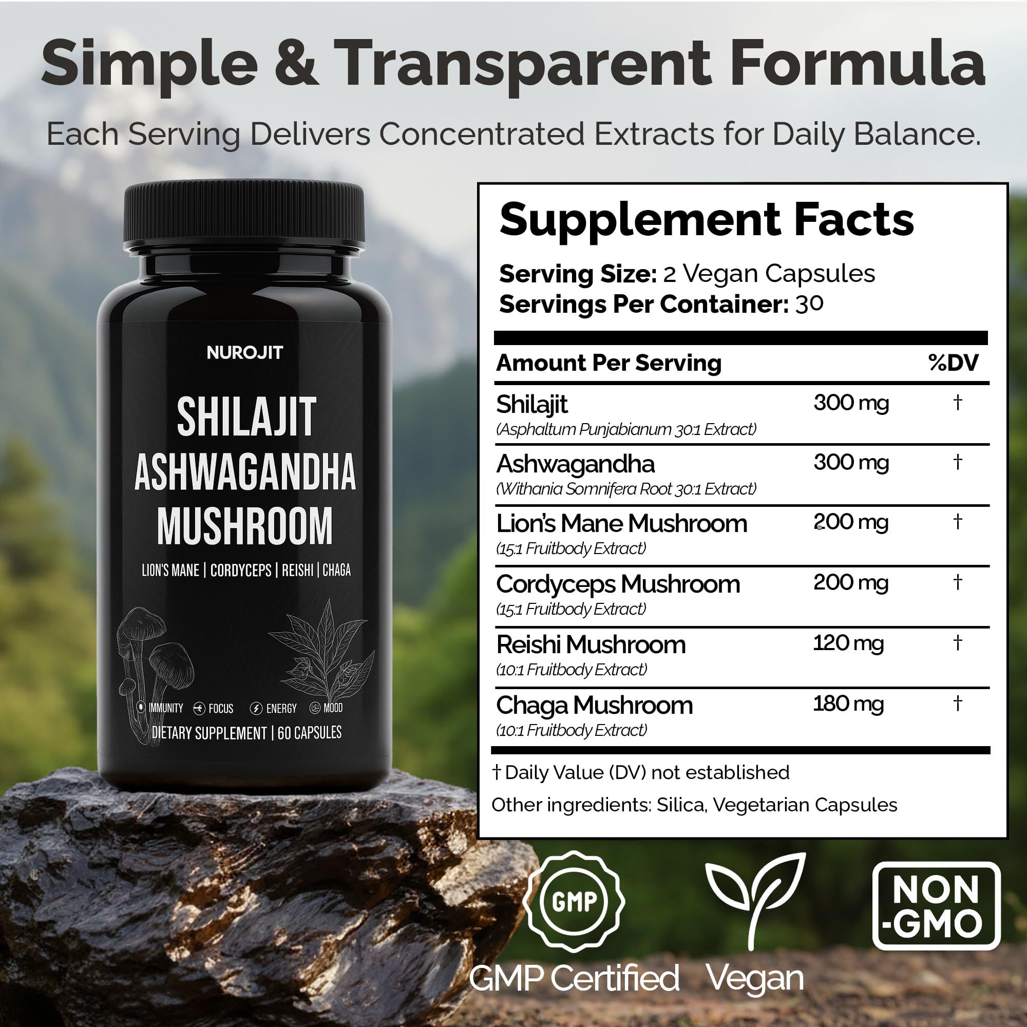 Mushroom capsules for holistic wellness
