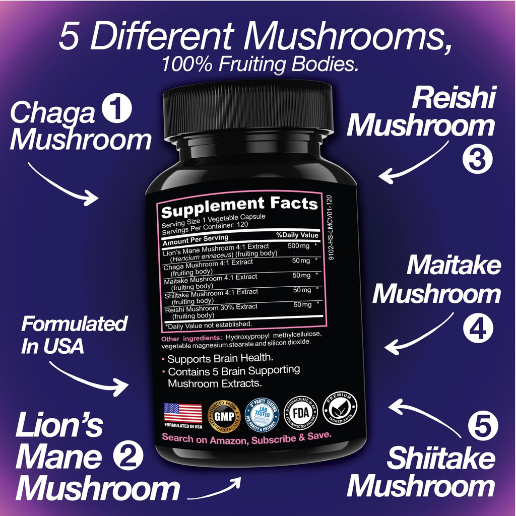 mushroom capsules for improved concentration