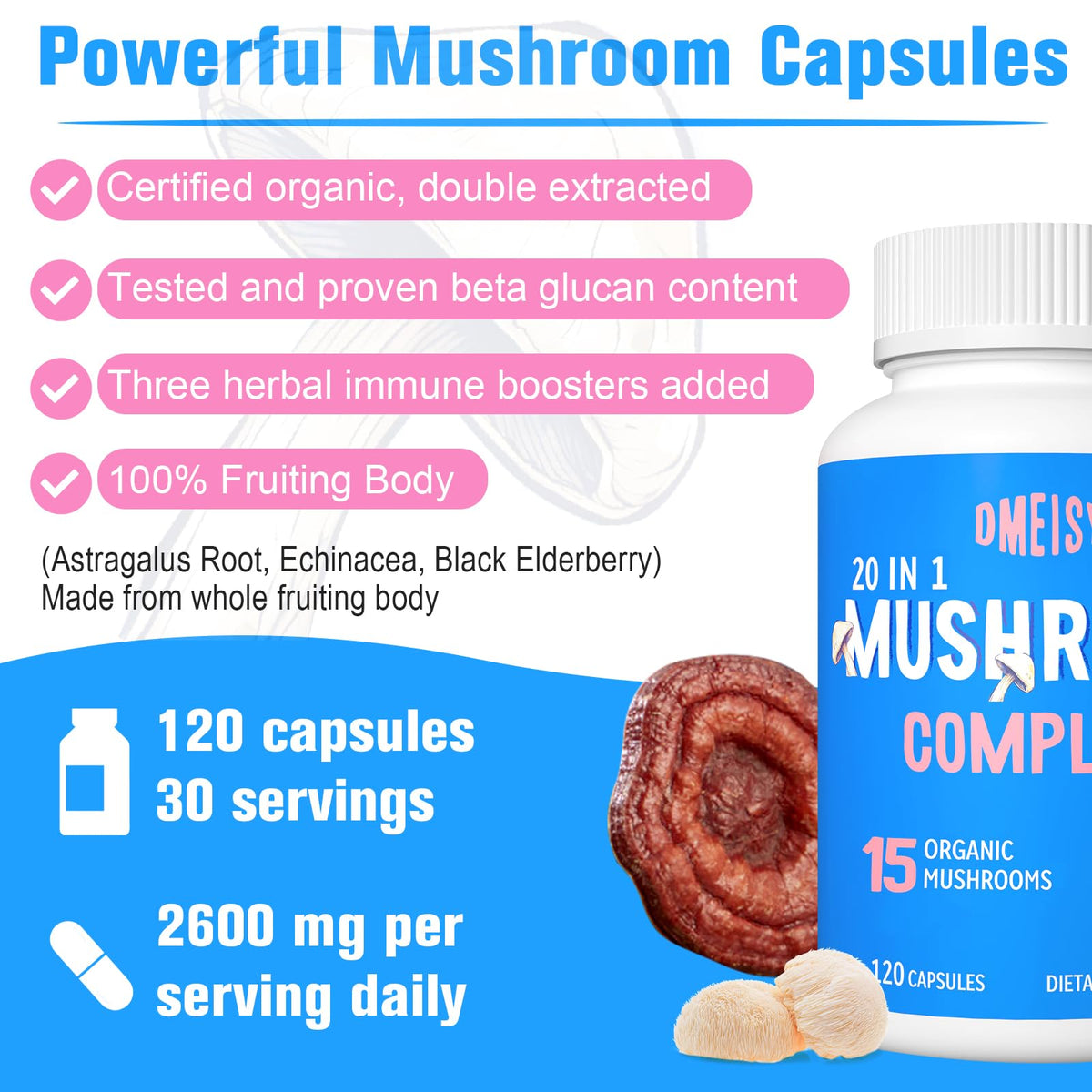 mushroom capsules for overall wellness