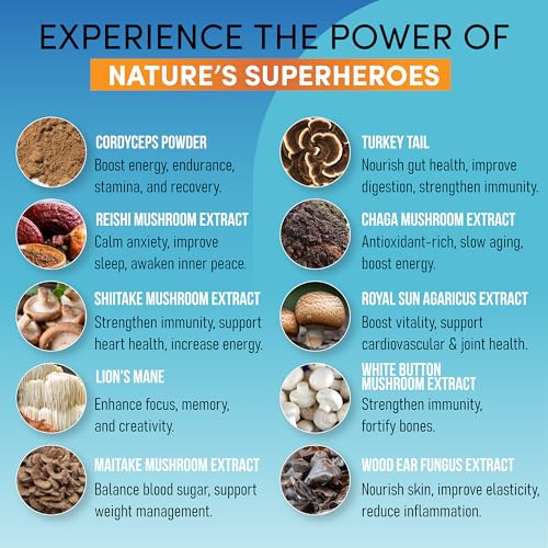 Mushroom capsules for overall wellness