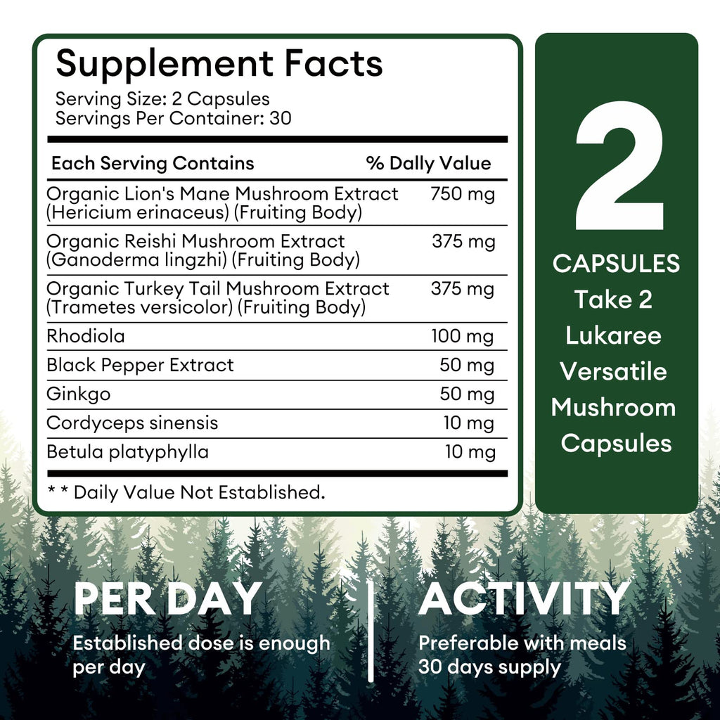 mushroom capsules for overall wellness