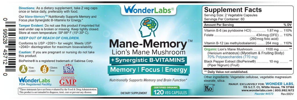 Mushroom capsules with B-Complex vitamins