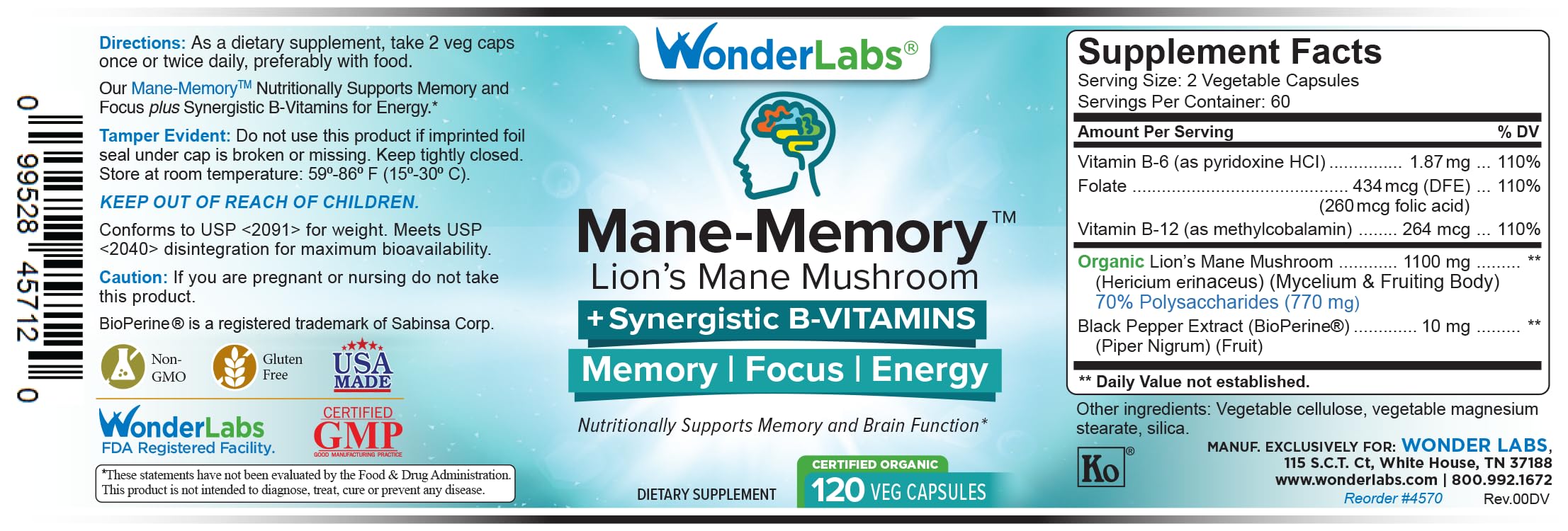Mushroom capsules with B-Complex vitamins