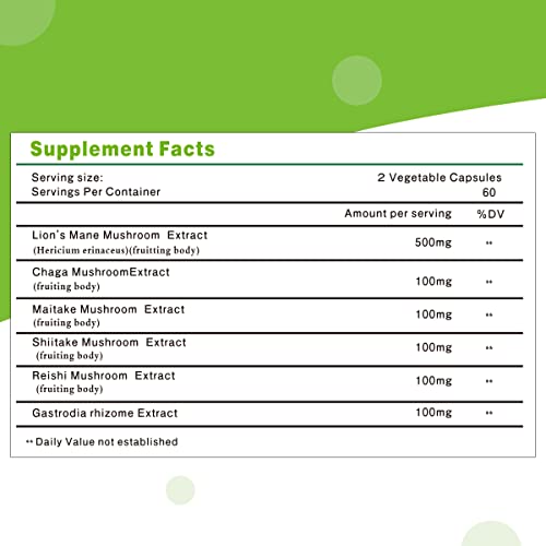 Mushroom capsules with Chaga for cognitive support
