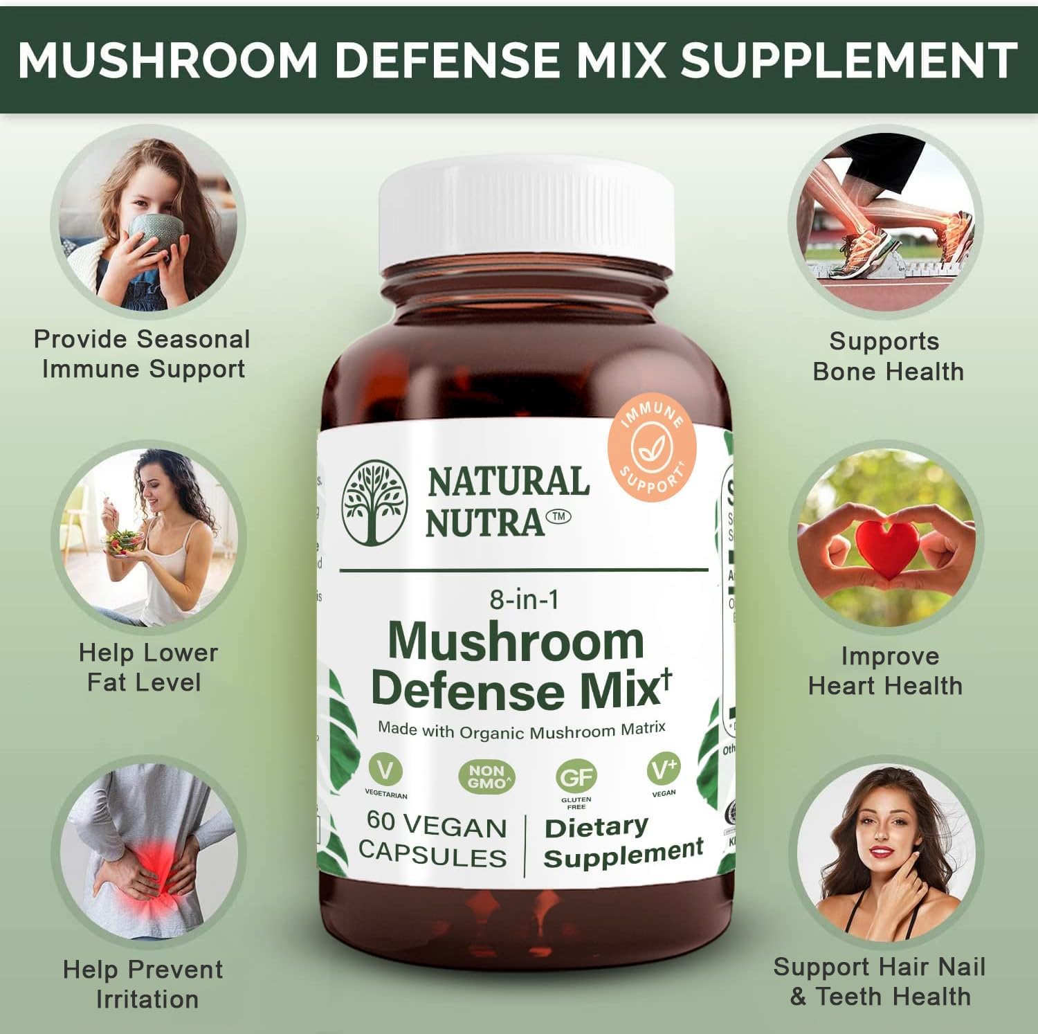 Mushroom capsules with organic ingredients