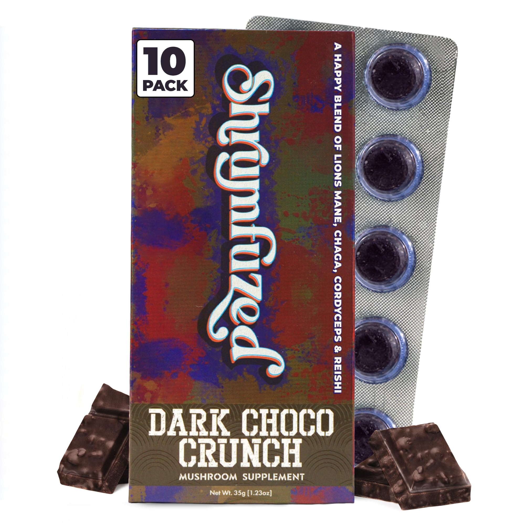 Mushroom chocolate crunch supplements