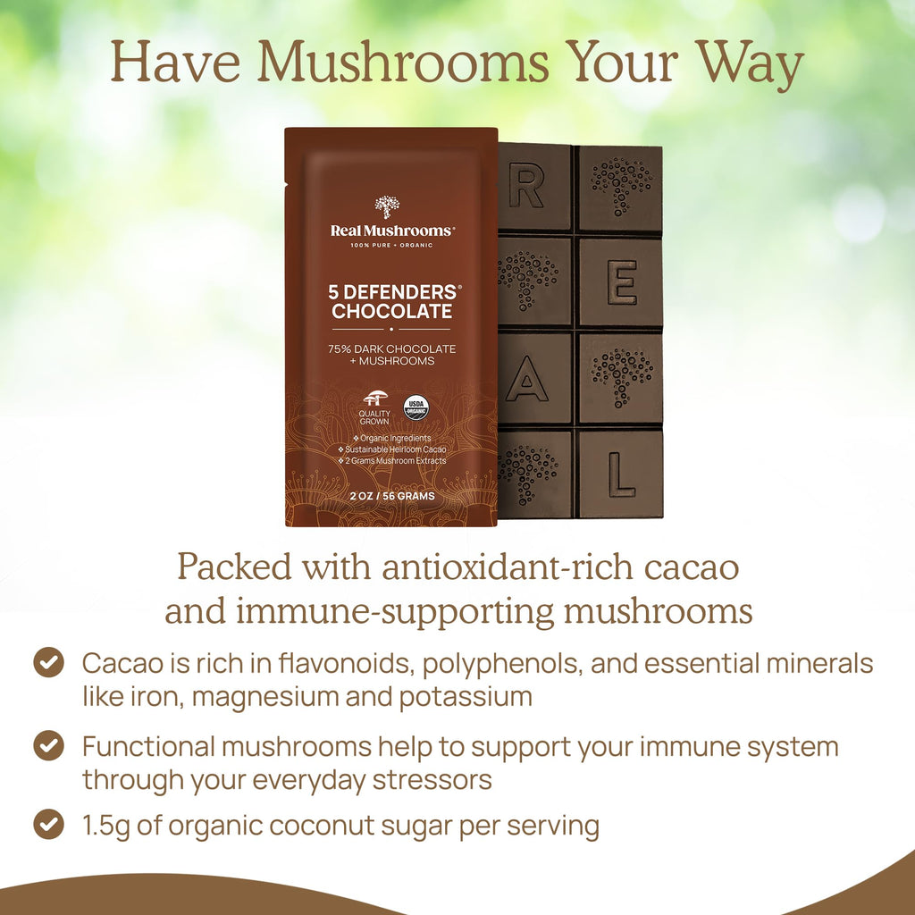 Mushroom chocolate for holistic wellness