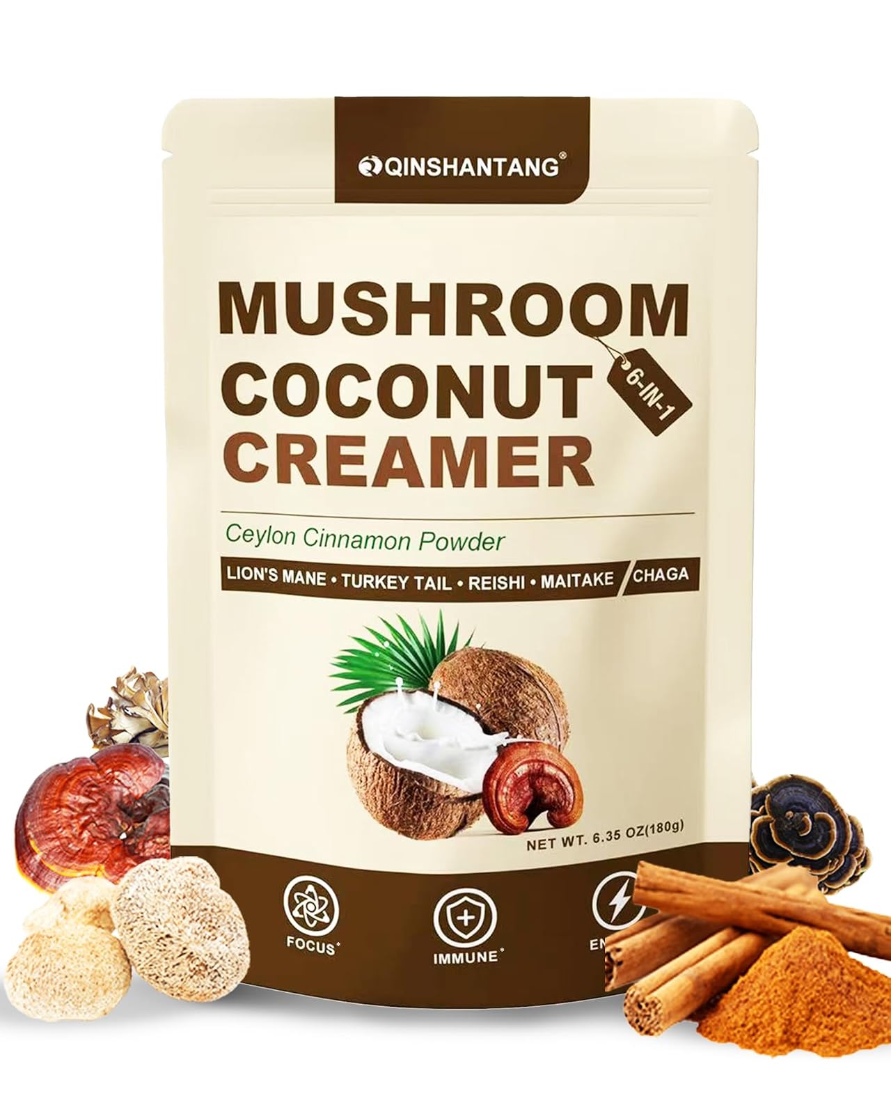 Mushroom coconut creamer for coffee
