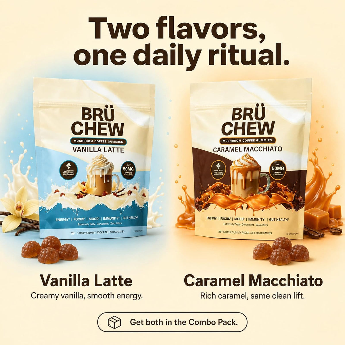 Mushroom coffee chews for wellness