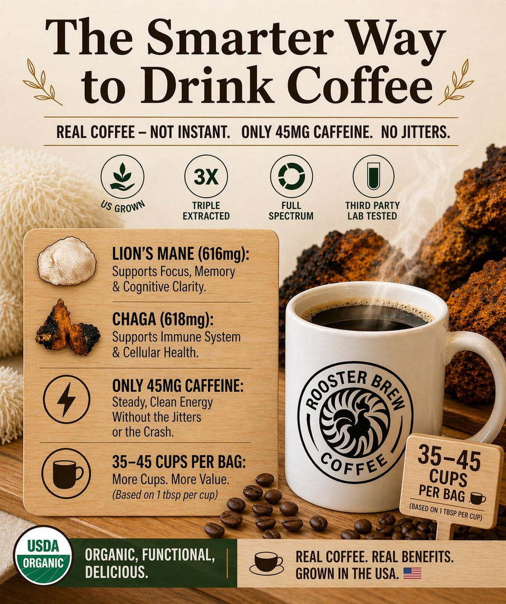 Mushroom coffee for daily productivity