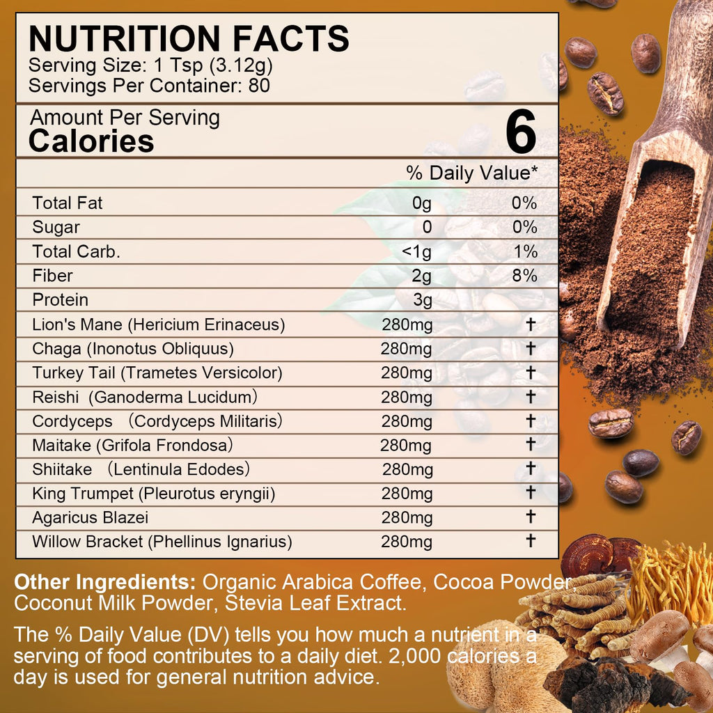 Mushroom coffee for daily vitality