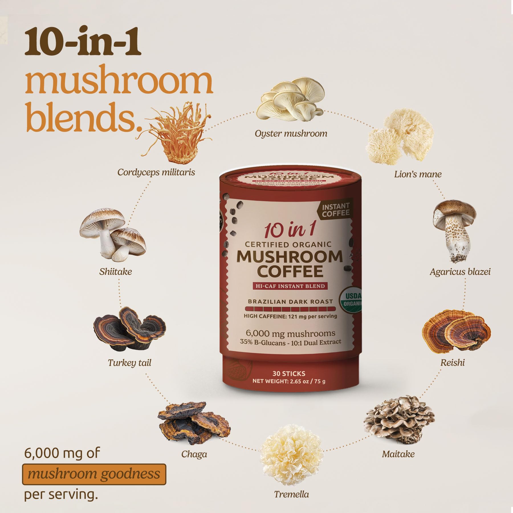mushroom coffee for energy boost