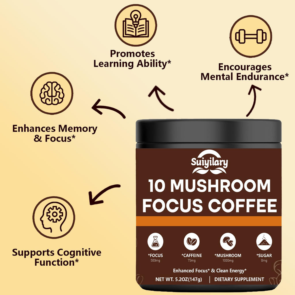 Mushroom coffee for enhanced focus