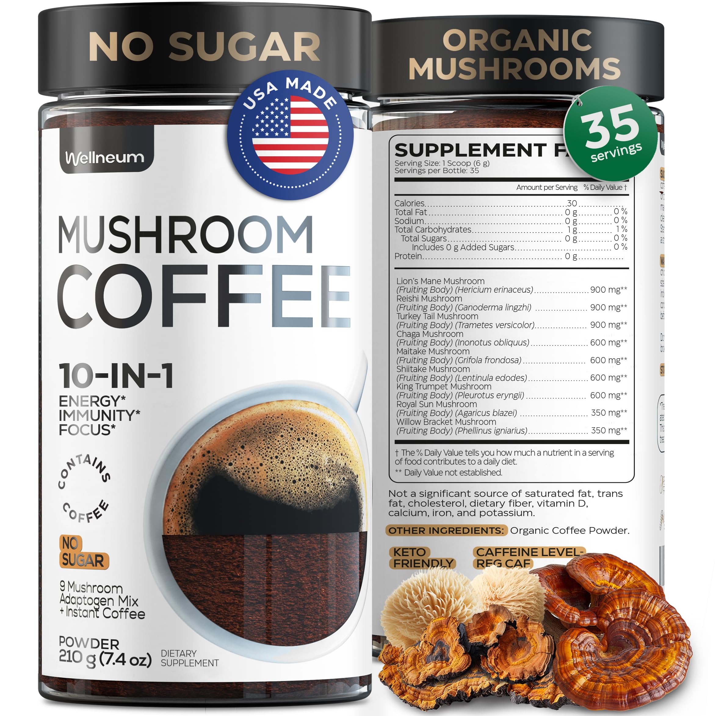 Mushroom coffee for enhanced focus
