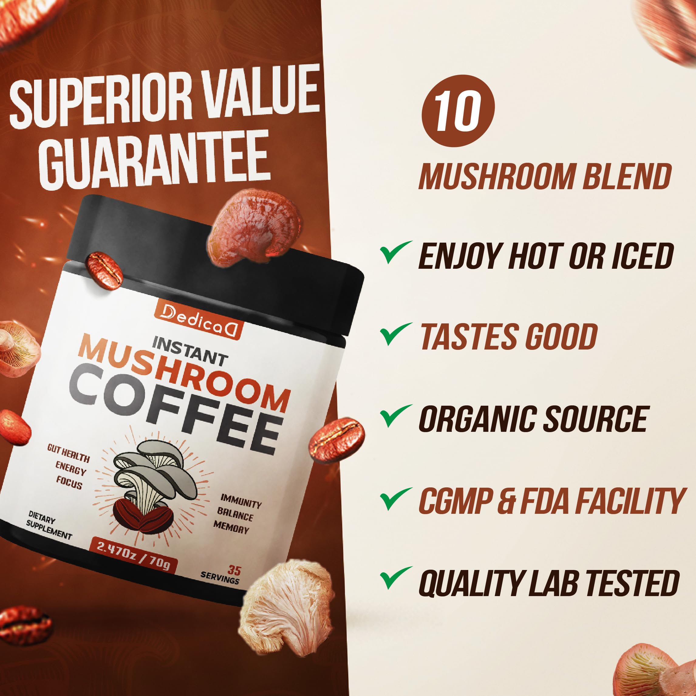 mushroom coffee for stress relief