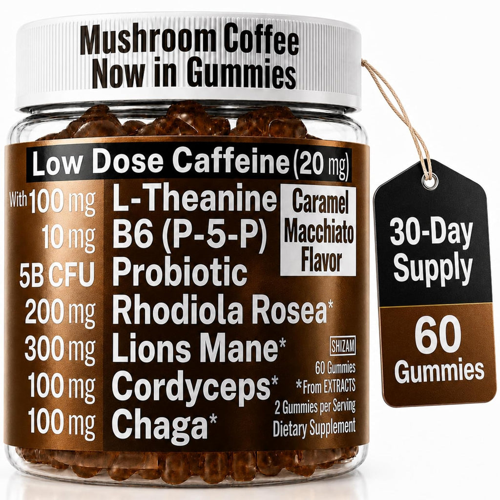 Mushroom coffee gummies for energy