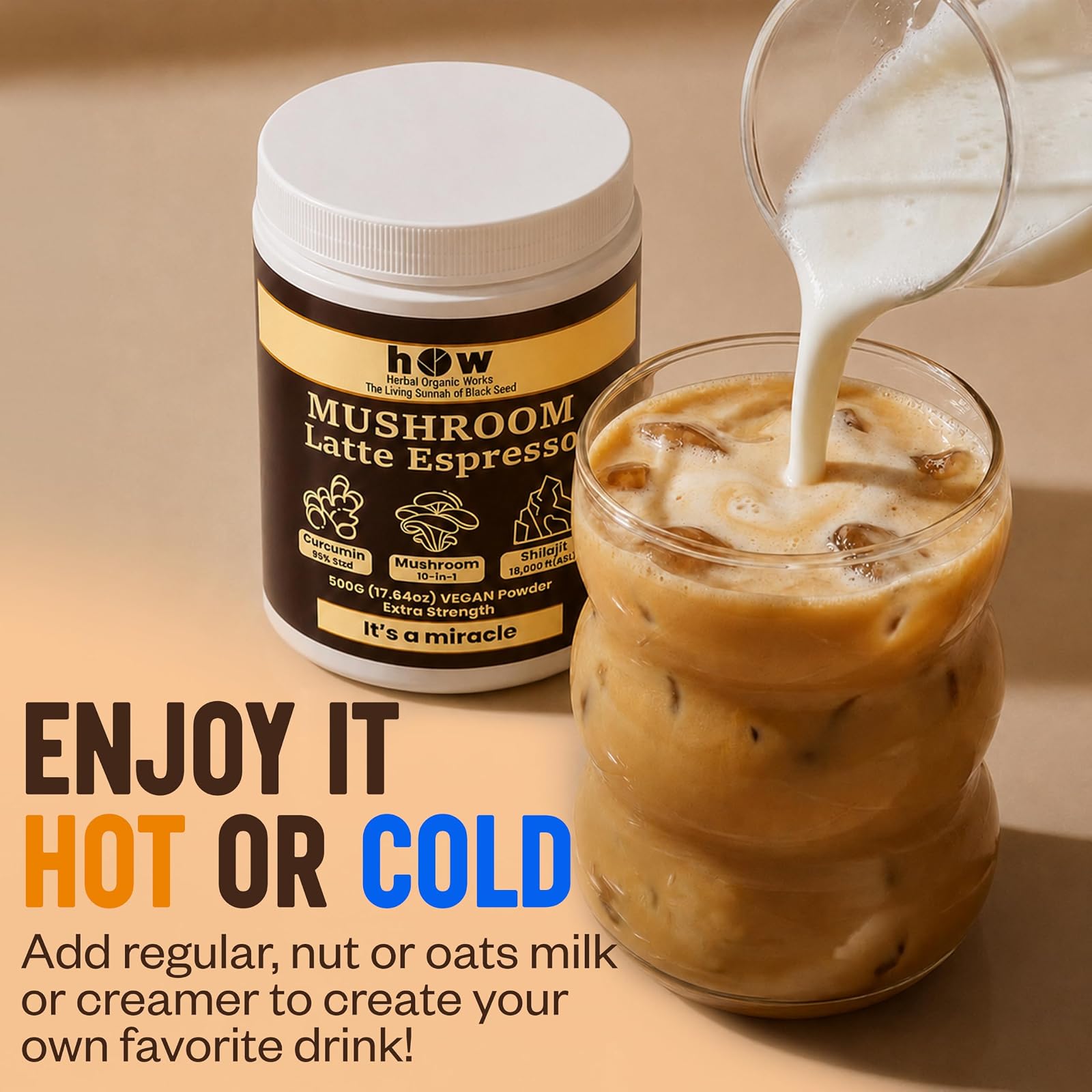 mushroom coffee latte for busy mornings