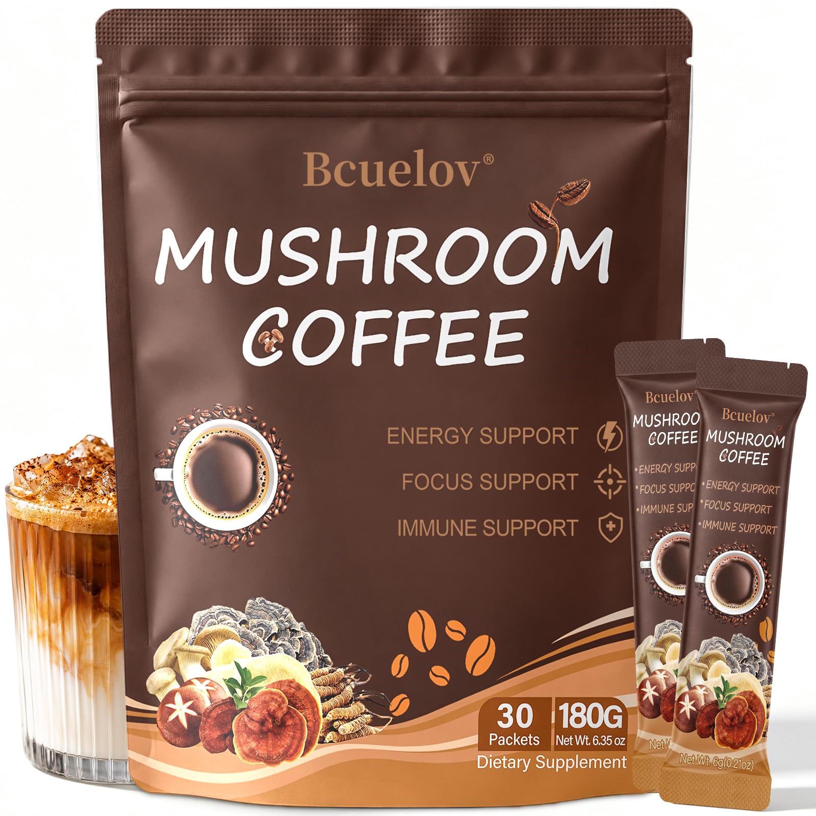 Mushroom coffee medium roast packs