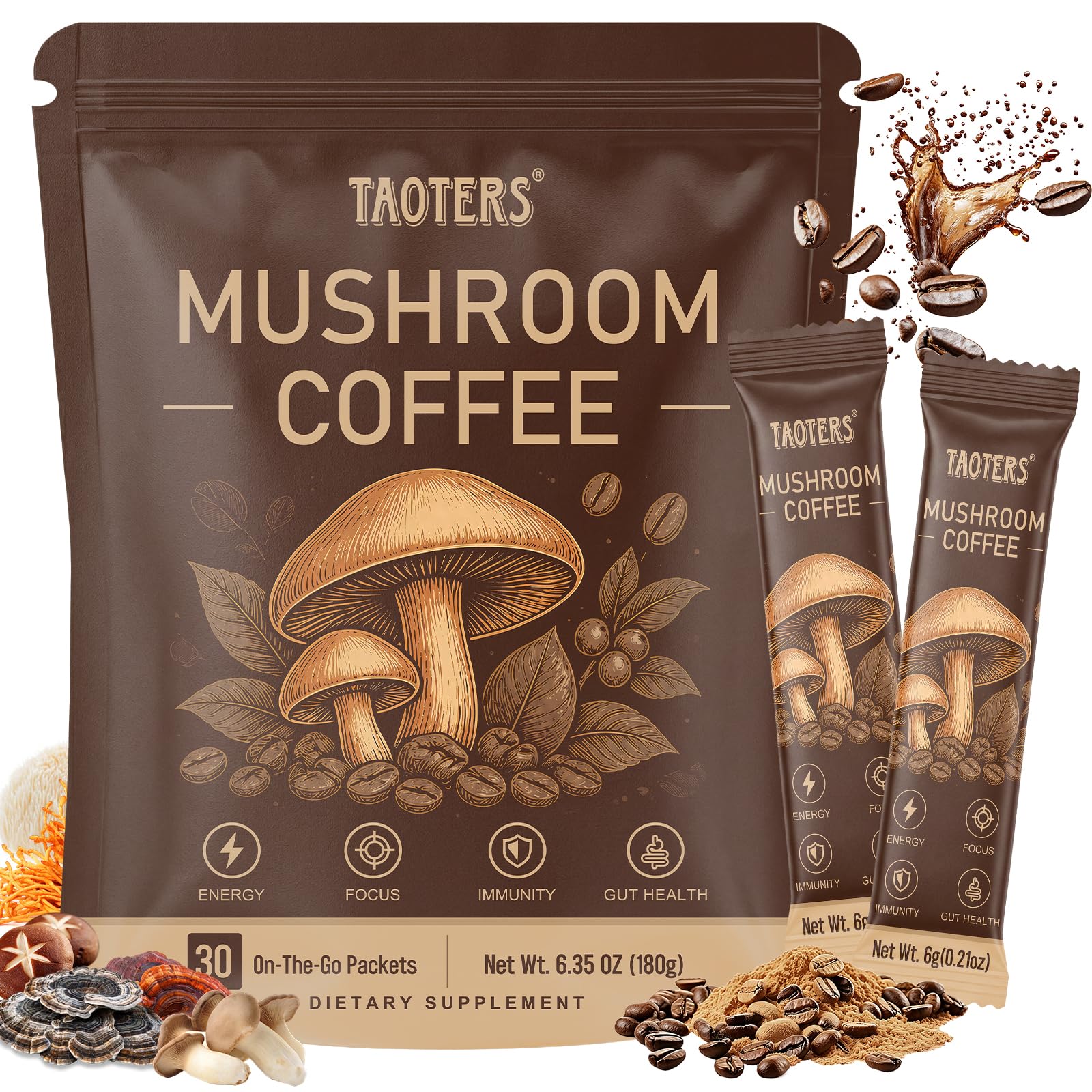 Mushroom coffee with adaptogens