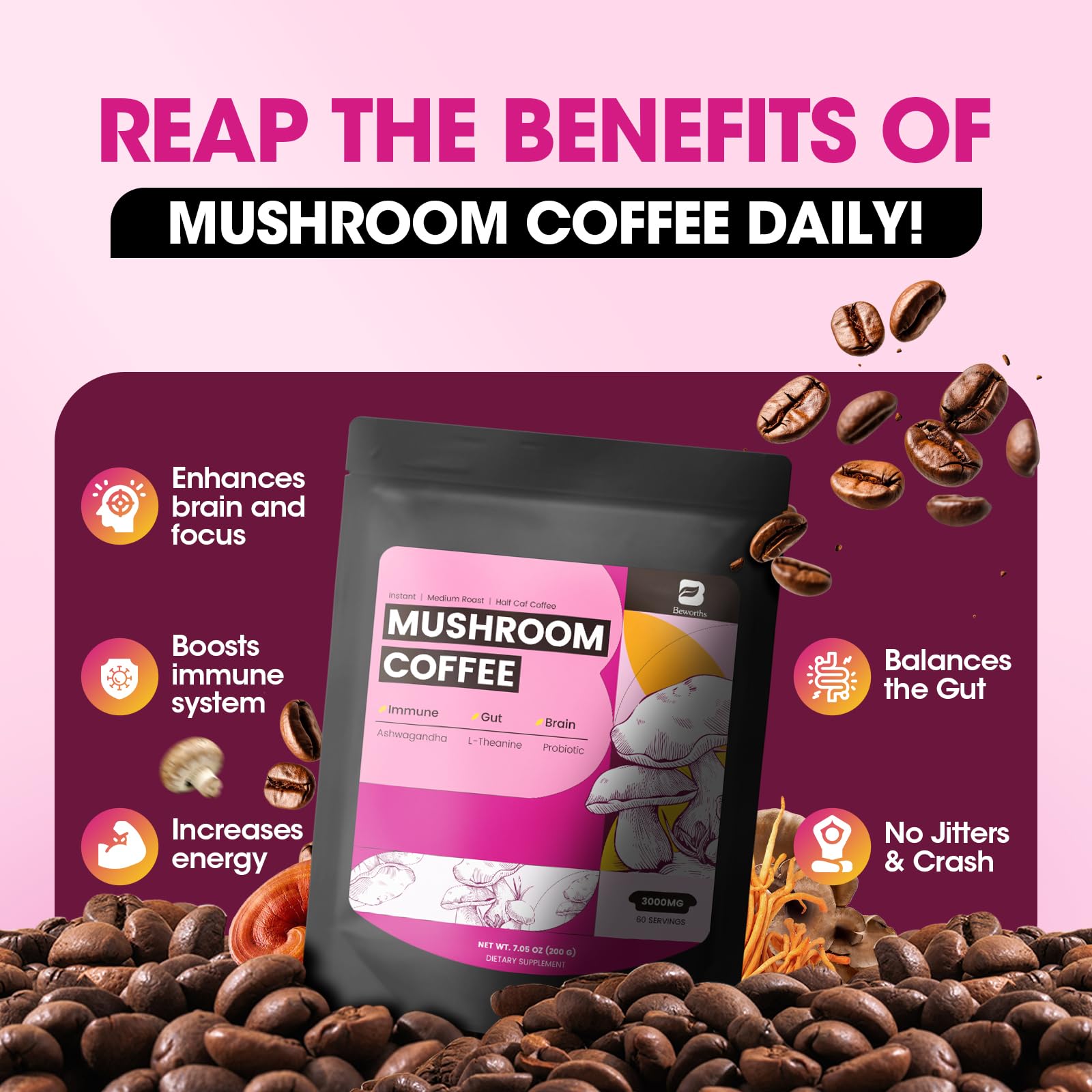 mushroom coffee with ashwagandha benefits