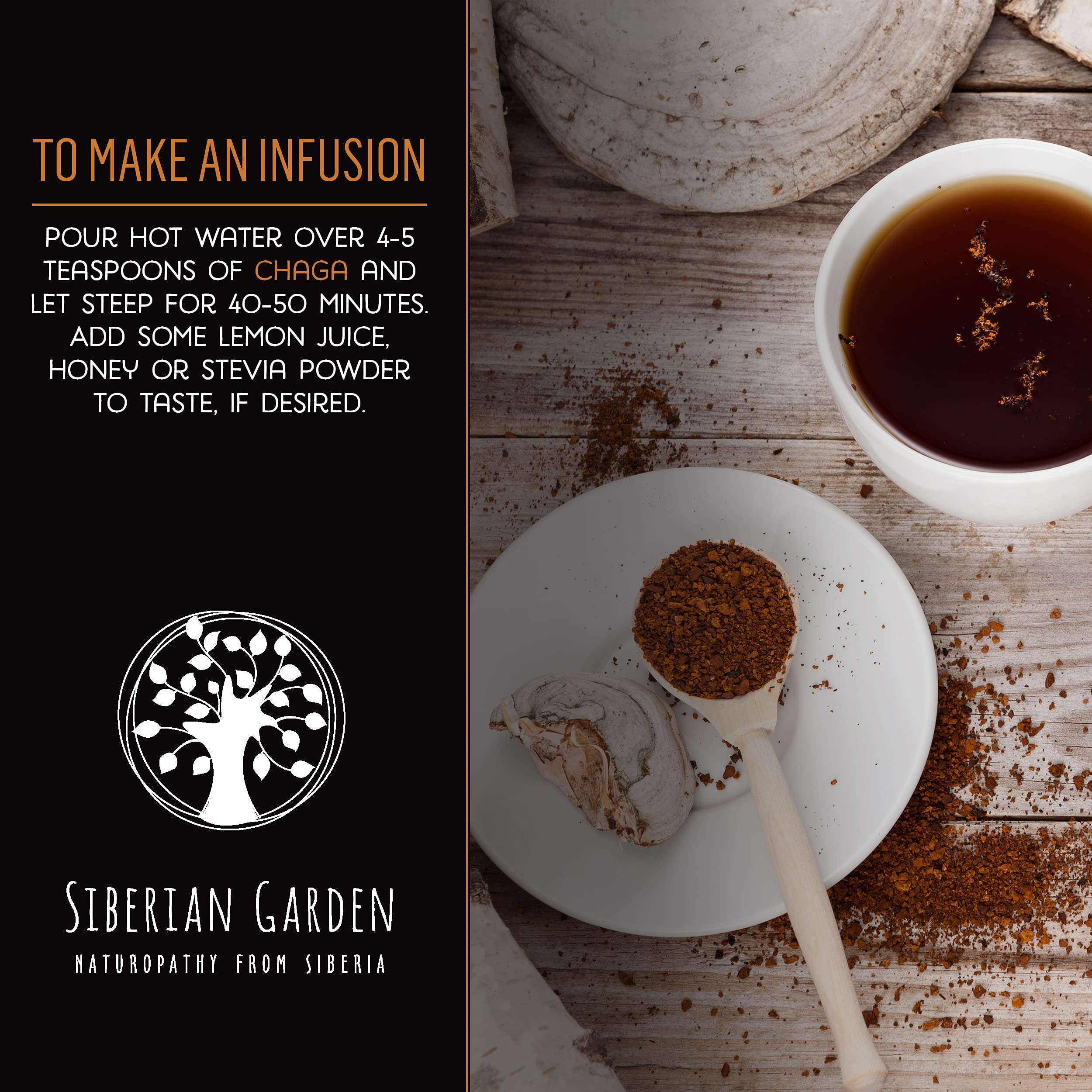 mushroom coffee with chaga chunks