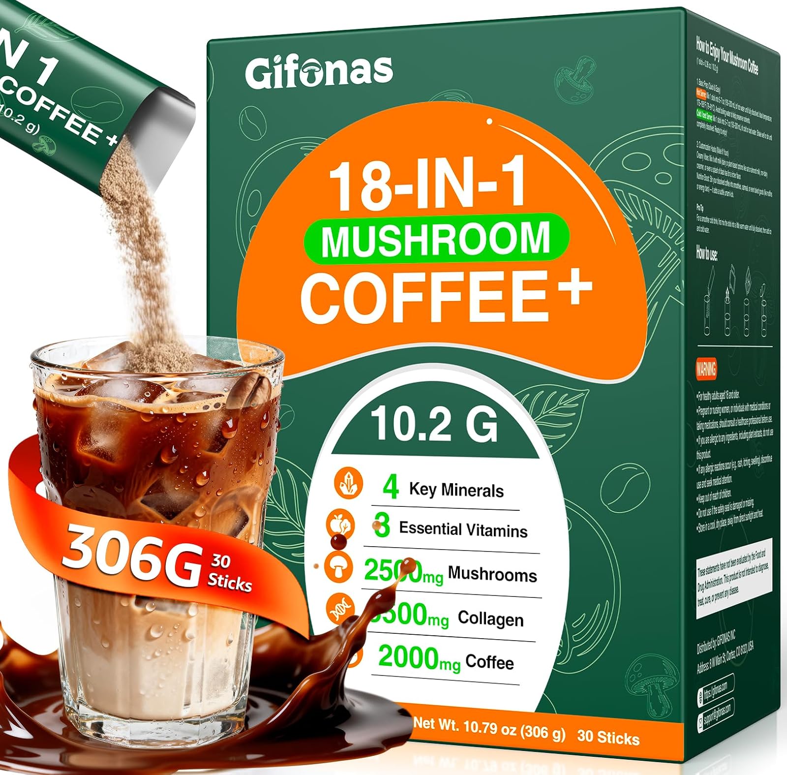 Mushroom coffee with collagen benefits