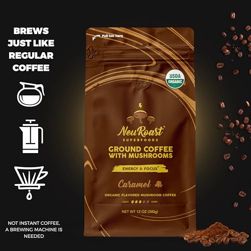 mushroom coffee with five mushroom blend