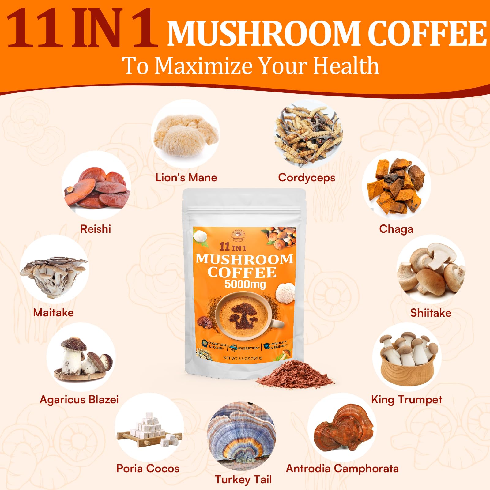 mushroom coffee with Lion's Mane extract