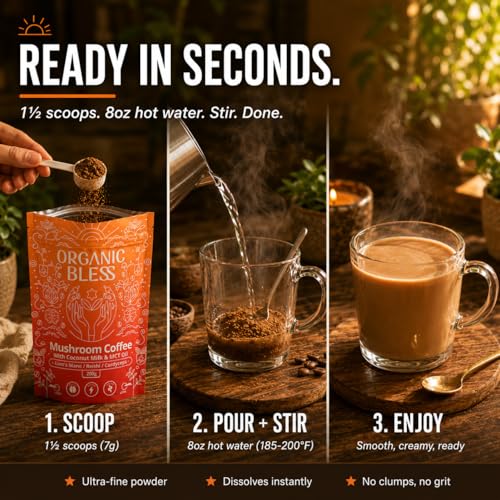 mushroom coffee with natural ingredients