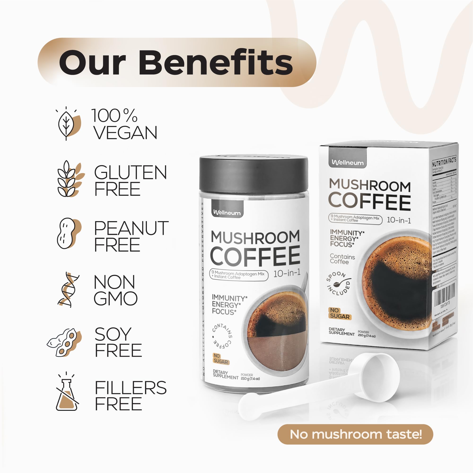 Mushroom coffee with natural ingredients