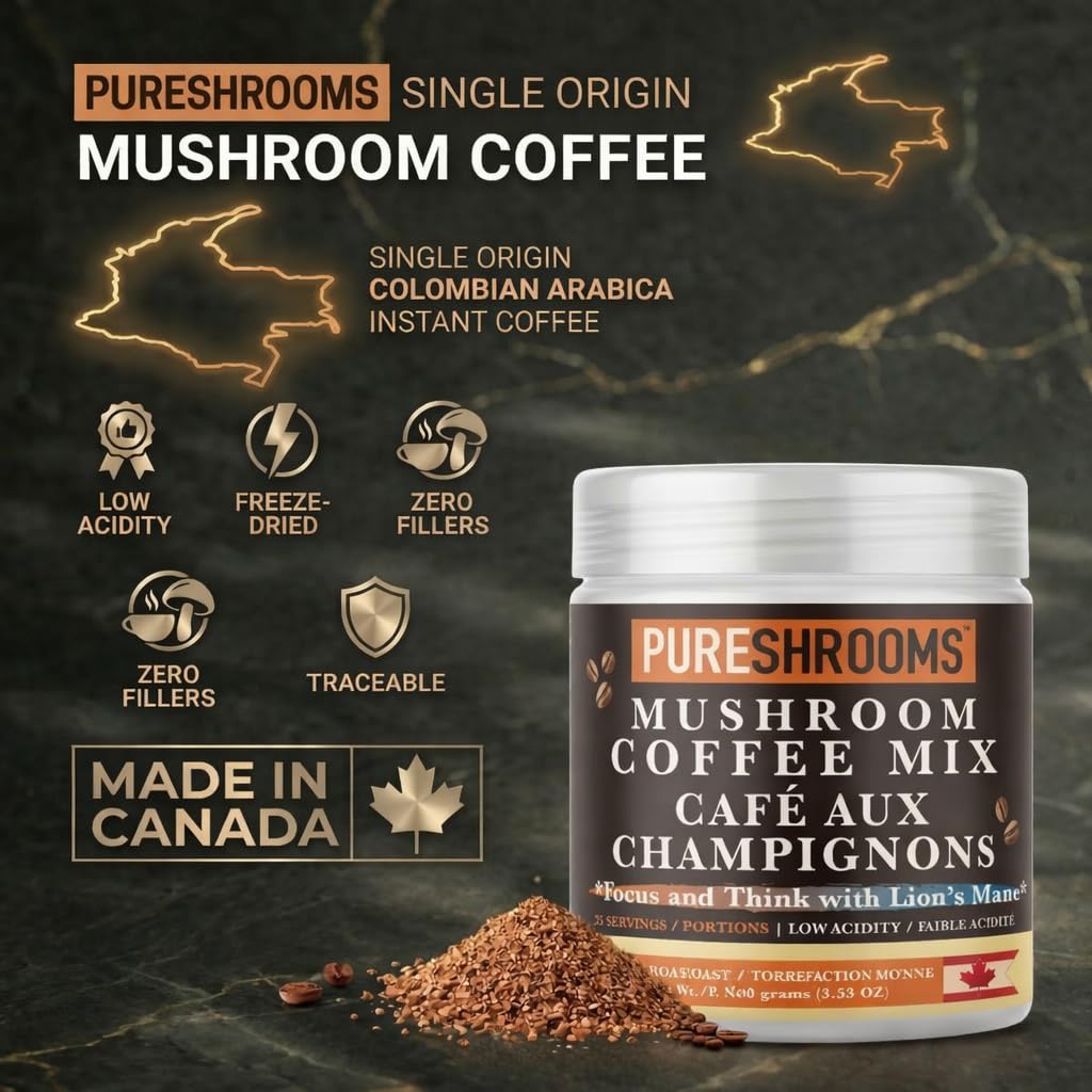 Mushroom coffee with organic ingredients
