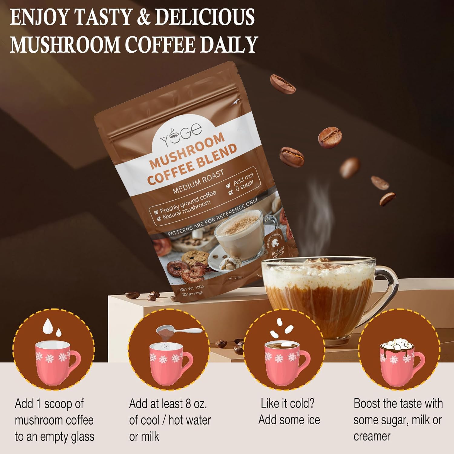 mushroom coffee with shiitake extract