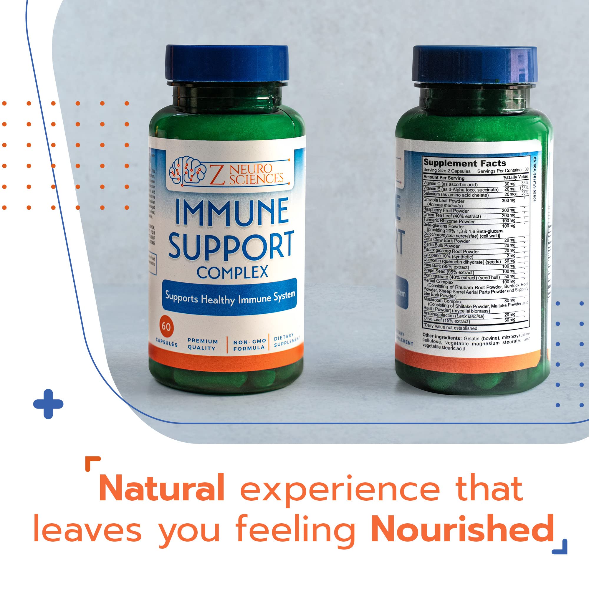 mushroom complex blended vitamin supplement