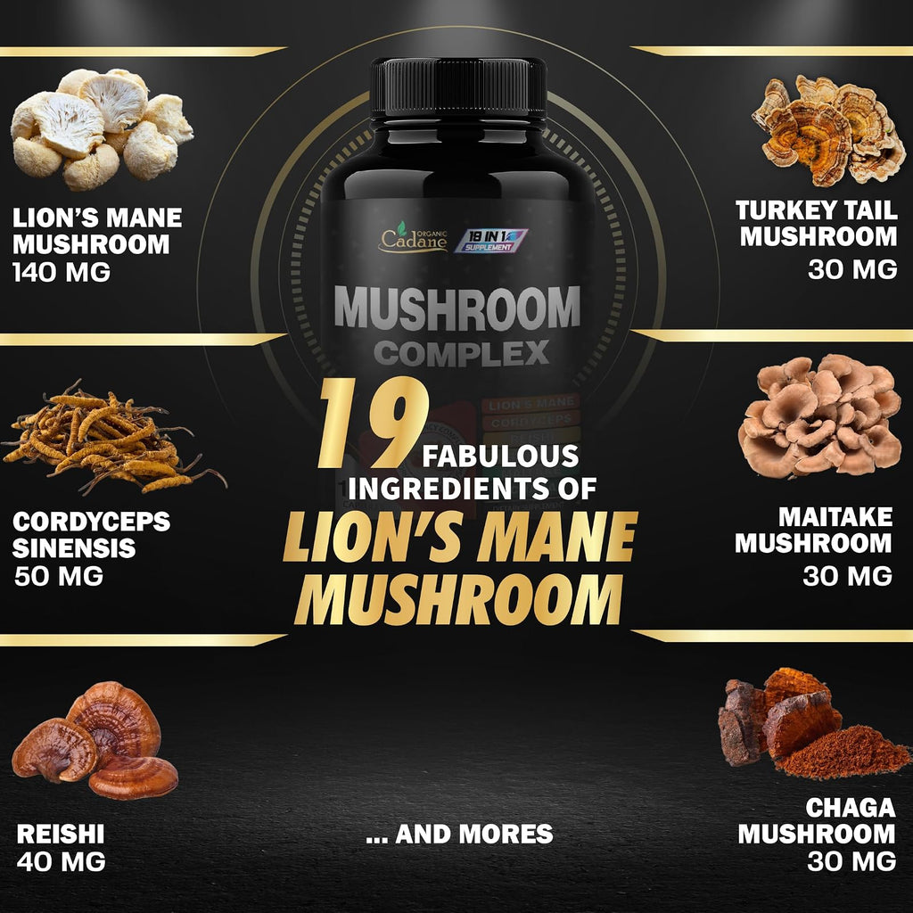 Mushroom complex capsules for energy