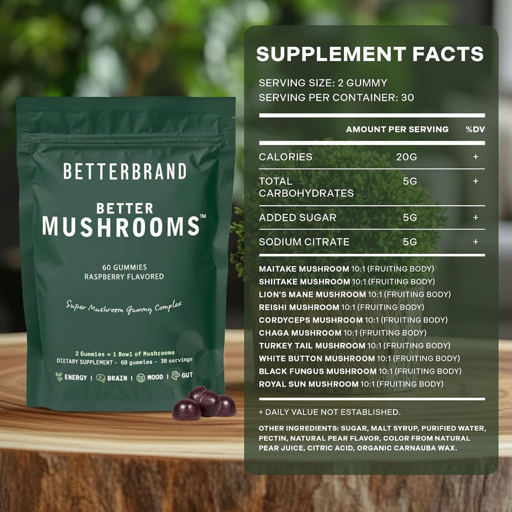 Mushroom complex gummies for cognitive support