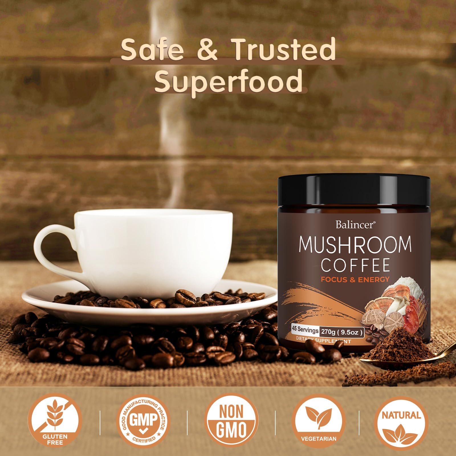 mushroom complex supplement coffee