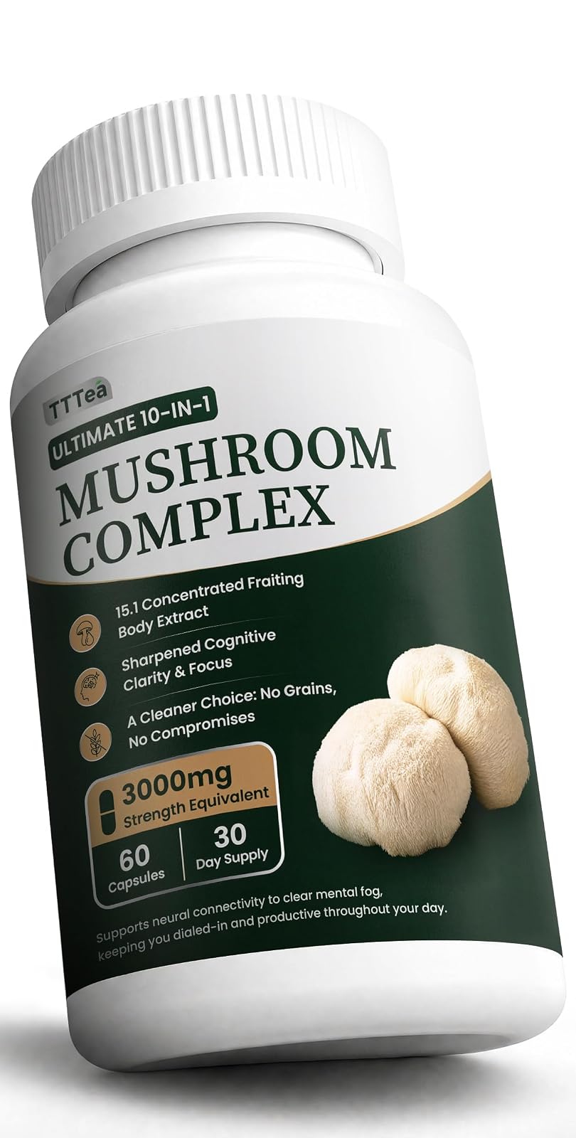 Mushroom complex supplement for focus