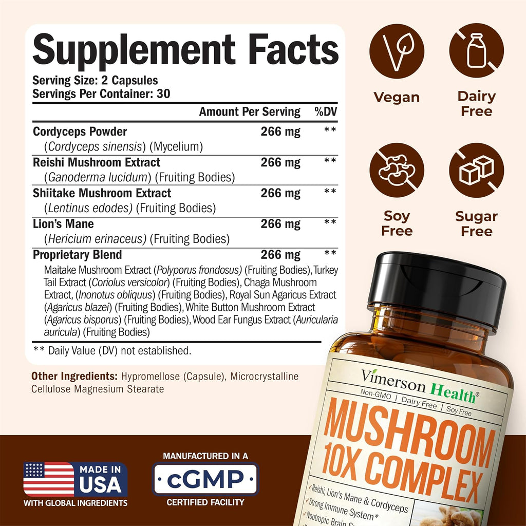 Mushroom complex supplement for immunity