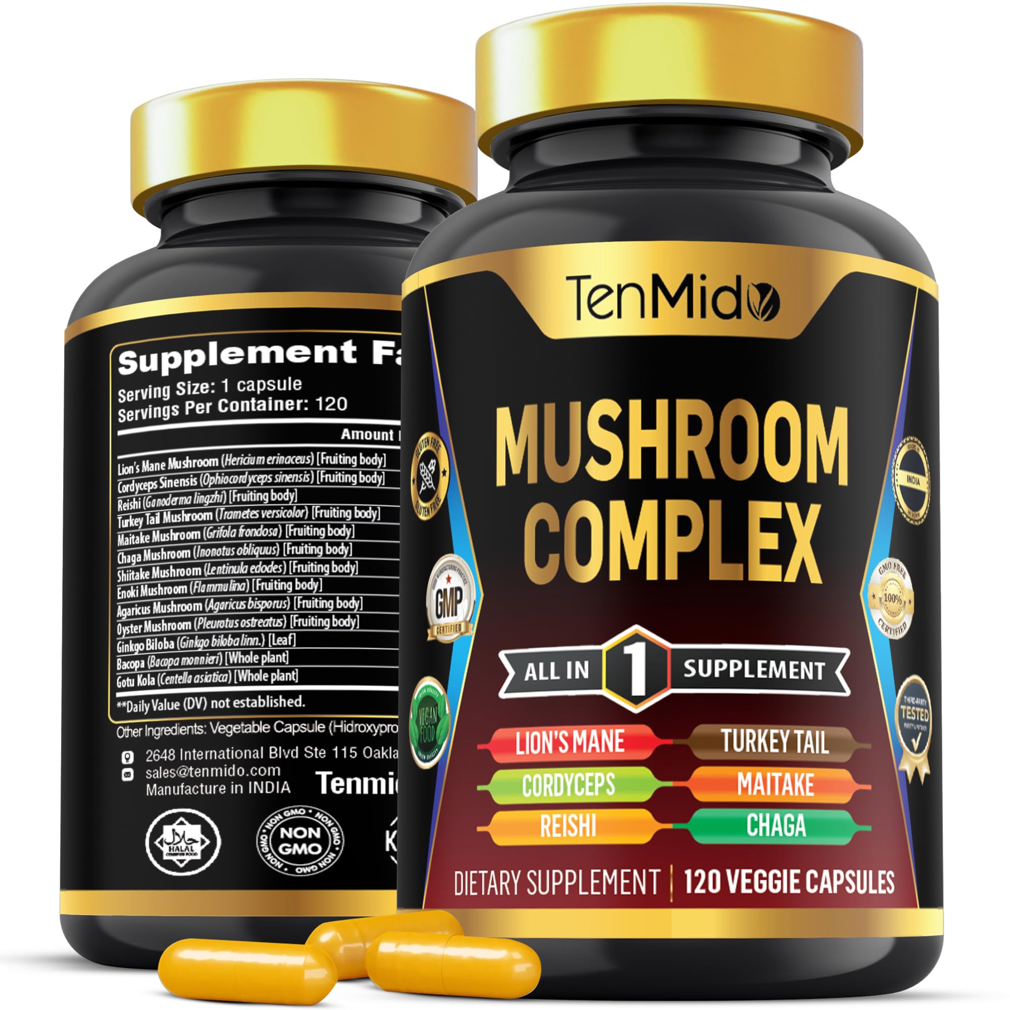 Mushroom complex supplement for wellness