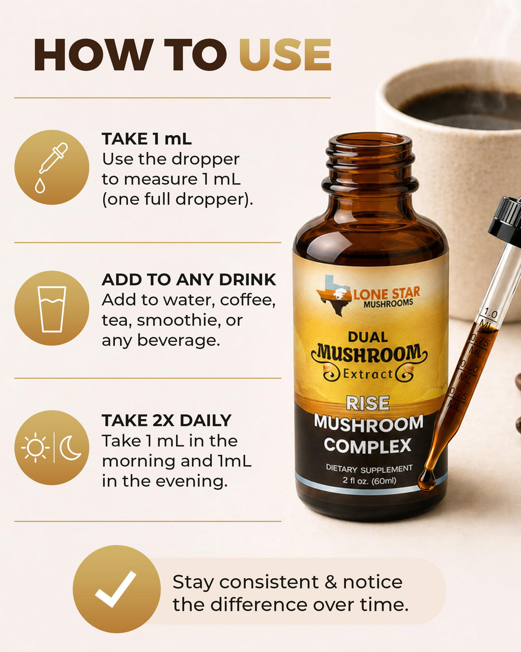 Mushroom drops for morning routine