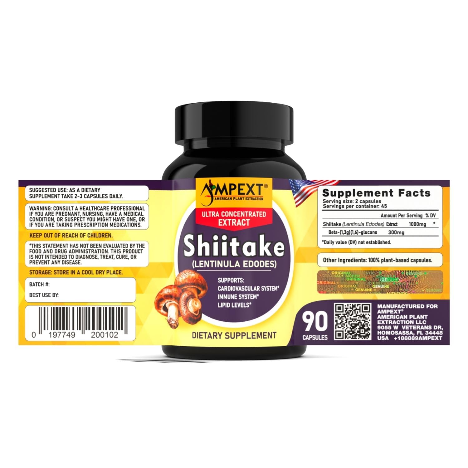 Mushroom extract for lipid profile support
