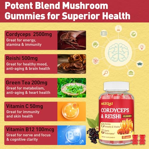Mushroom gummies for adult wellness