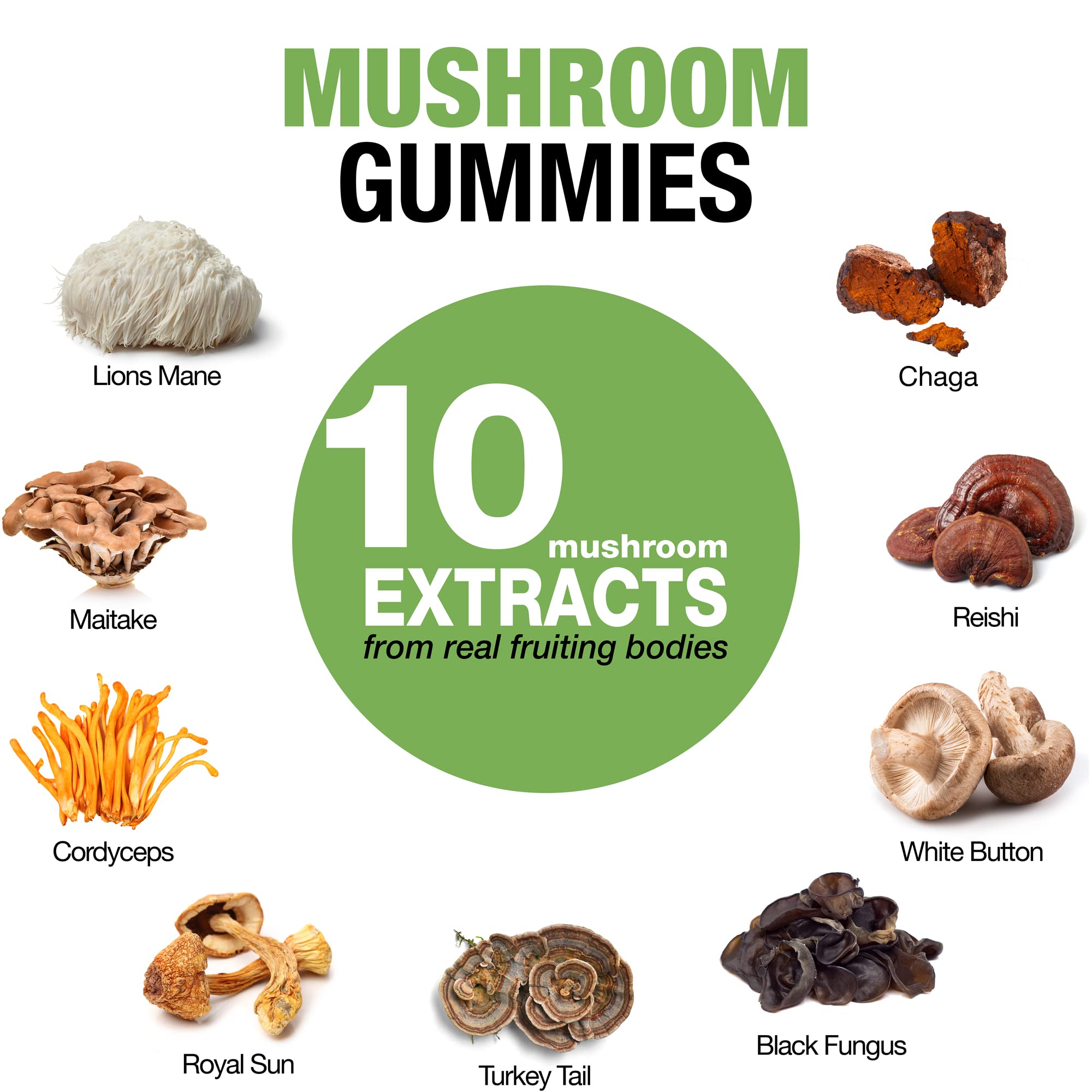 Mushroom gummies for cognitive function